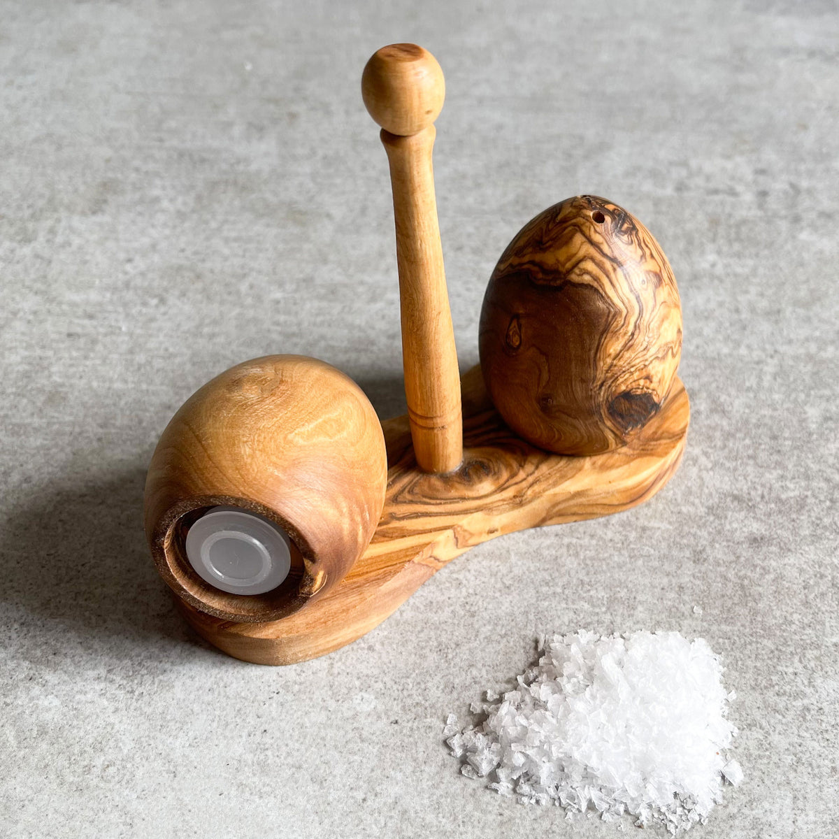 Olive Wood Salt & Pepper 3 Piece Shaker Set – The Rustic Dish Ltd®